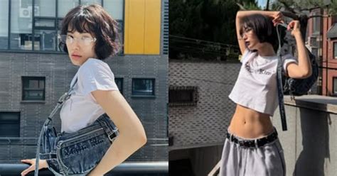 몸매 비결이 뭐야… 나나 크롭톱 한줌 허리 과감한 노출