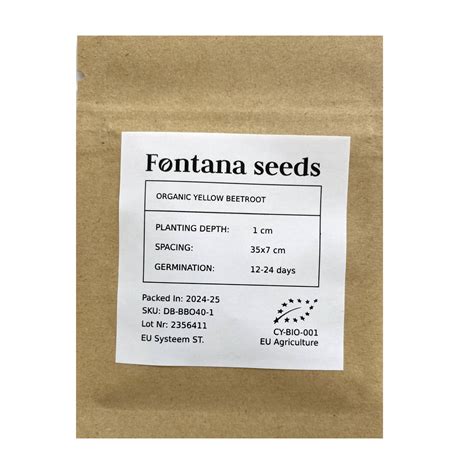 Organic Yellow Beetroot Boldor Seeds Fontana Seeds