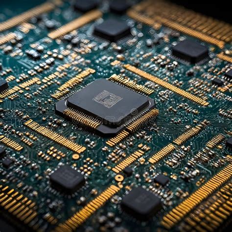 Ai Generated Illustration Of A Close Up Of Microchips And Transistors Stock Illustration