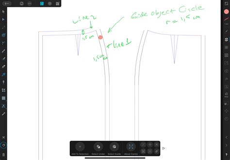 Affinity Designer V1 Ipad A Perfect Circle As Guide Object On A Curvy Line Affinity On Ipad