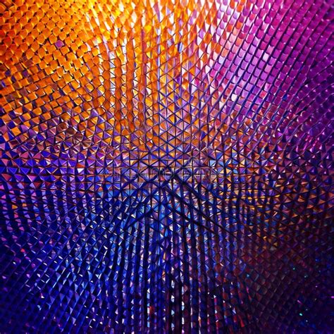 Abstract Geometric Pattern Of Colorful Metallic Or Holographic Reflective Surface Stock