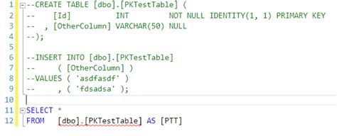 Invalid Object Name When Creating New Tables Support