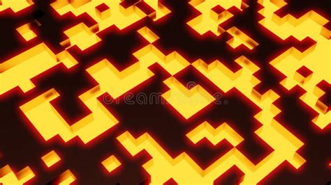 Retro Tetris With Glowing Squares Design Background With Small Dark Squares Moving In