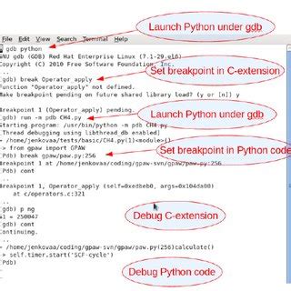 Debugging Both C Extensions And Python Code With Gdb And Pdb Download Scientific Diagram