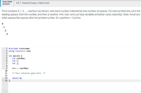 Solved CHALLENGE ACTIVITY4 8 1 Nested Loops Indent Text Chegg