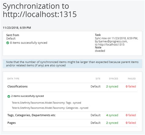 Review The Sitesync Summary Sitefinity Cms Setup And Maintenance