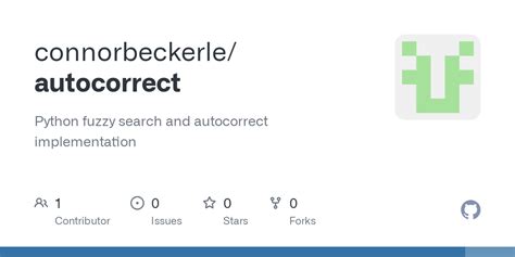 GitHub Connorbeckerle Autocorrect Python Fuzzy Search And