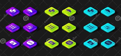 set browser with exclamation mark data analysis server pie chart infographic network cloud