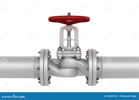 Valve On The Pipeline Stock Illustration Illustration Of Power 33839723