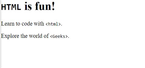 Html Code Tag Geeksforgeeks