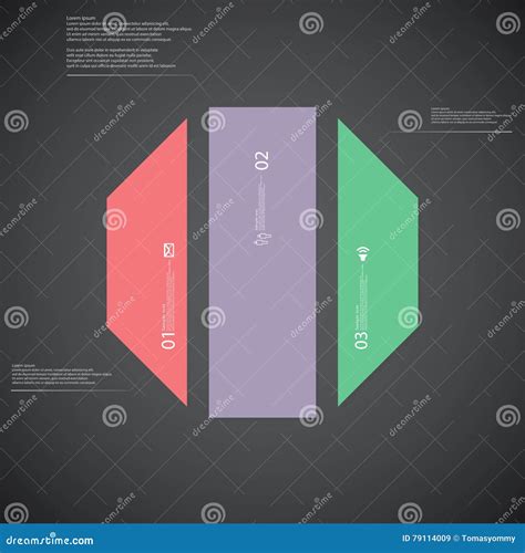 Octagon Illustration Template Consists Of Three Color Parts On Dark