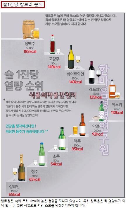 술 종류별 칼로리