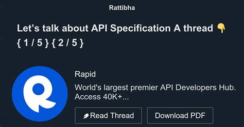 Lets Talk About Api Specification A Thread 👇 1 5 Thread From