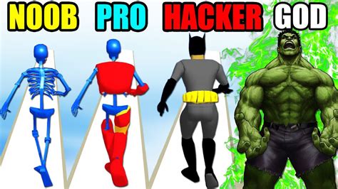 NOOB Vs PRO Vs HACKER Vs GOD In SuperHero Fall YouTube