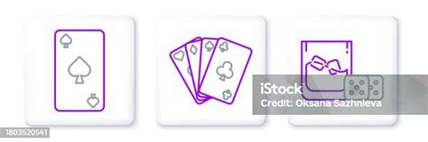 세트 라인 게임 주사위와 얼음 조각과 위스키 한 잔 카드 스페이드 기호 및 카드 아이콘 벡터 가능성에 대한 스톡 벡터 아트 및 기타 이미지 Istock