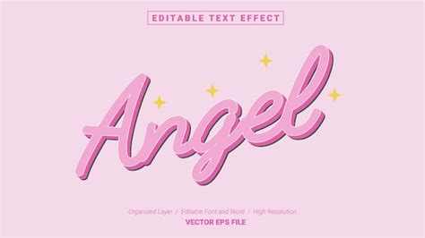 Premium Vector Editable Angel Font Typography Template Text Effect Style Lettering Vector