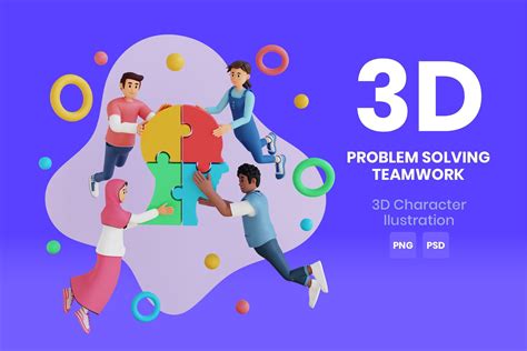 problem solving teamwork 3d character graphic by imoogigraphic