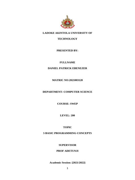 Swep Project Pdf Control Flow Variable Computer Science
