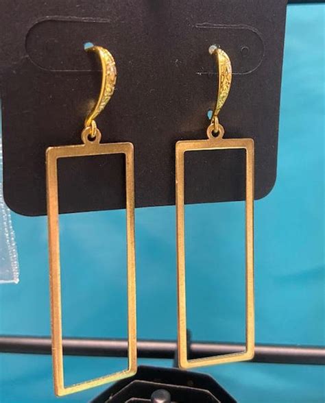 Open Rectangle Gold Earrings More Than Words