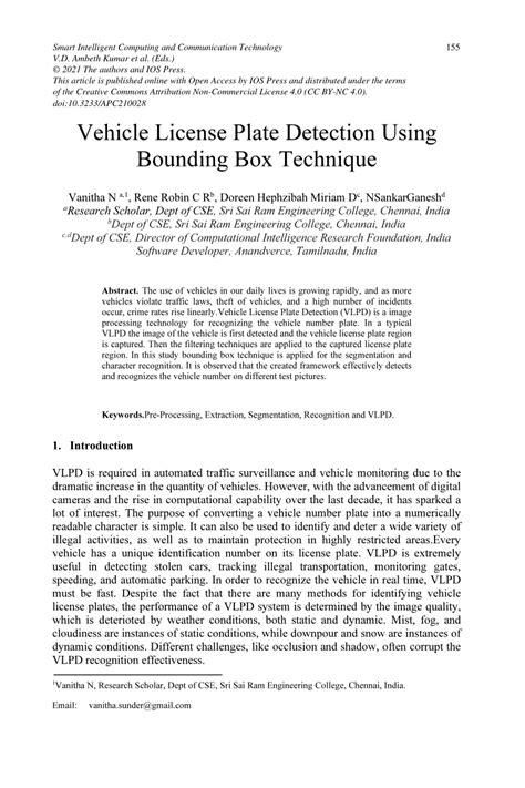 Pdf Vehicle License Plate Detection Using Bounding Box Technique