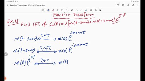 Fourier Transform Solved Examples 16 Youtube