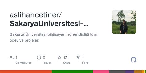 GitHub aslihancetiner SakaryaUniversitesi Odevler Sakarya Üniversitesi bilgisayar