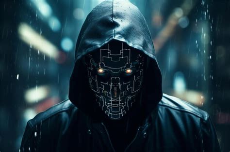 premium ai image anonymous cyberpunk hacker