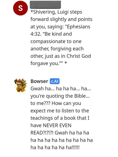 Bowser Has Never Read The Bible Character AI Character AI Know
