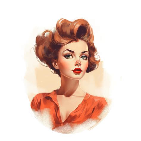 Premium Ai Image Style Retro Pin Up Girl Illustration