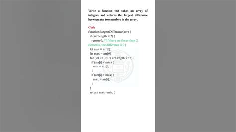 Javascript In 60 Seconds Find The Largest Difference Between Any Two