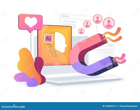 Ai Enhanced Automated Customer Engagement Abstract Concept Vector Illustration Stock