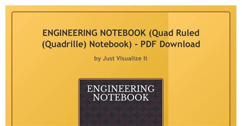 Free Pdf Engineering Notebook Quad Ruled Quadrille Notebook By