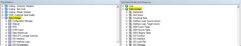 Data Lineage Objects Removed From Obia Rpd Oracle Forums