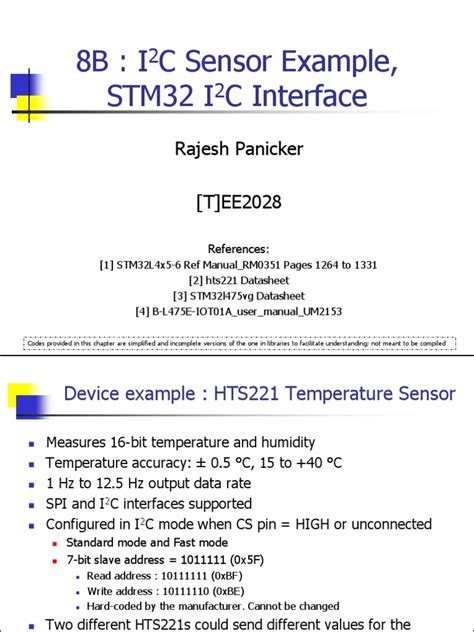 T Ee2028 Topic 8b I2c Sensor And Stm32 Pdf Computer Data Computer Engineering