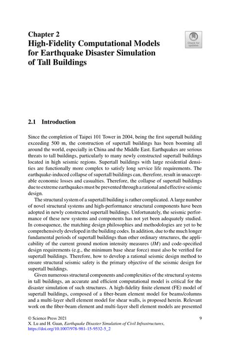 Pdf High Fidelity Computational Models For Earthquake Disaster Simulation Of Tall Buildings