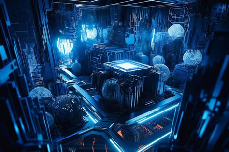 Premium Photo An Array Of Vivid Blue Shapes Interweaving To Create A Captivating Futuristic