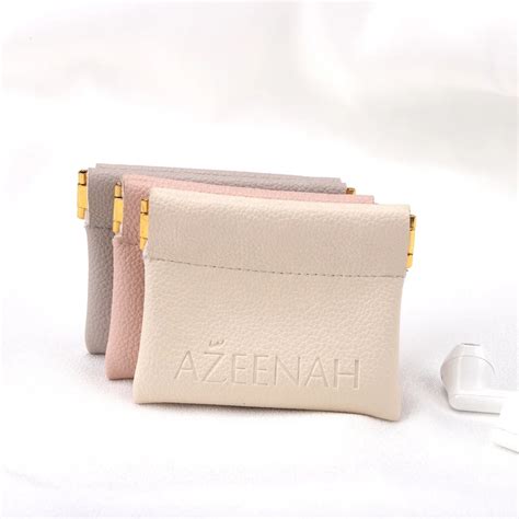 Custom Emboss Printing Leather Jewelry Bag Storage And Display