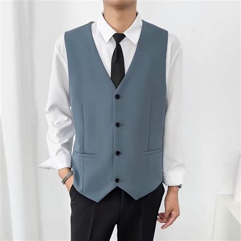 Xysaqa Mens Suit Vest Business Casual Formal Dress Waistcoat For Men
