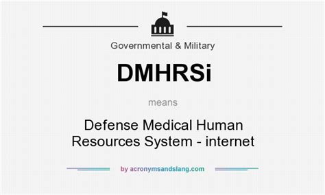 Dmhrsi Defense Medical Human Resources System Internet In Governmental And Military By