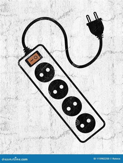 Electric Extension Cord Stock Illustration Illustration Of Strip