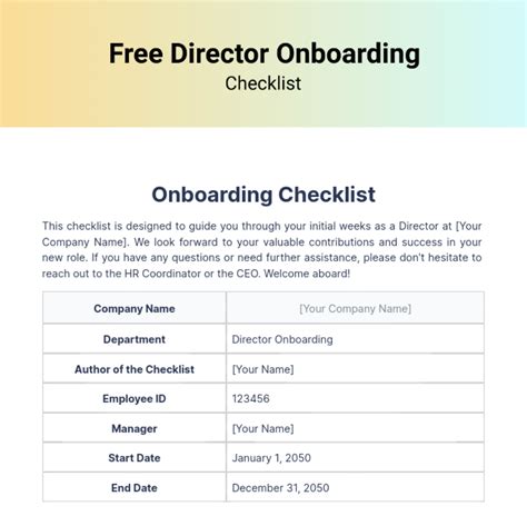 Free Hr Checklist Templates Editable And Printable