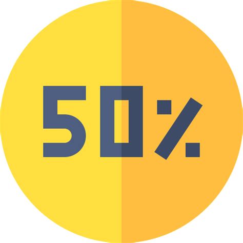 Half Basic Straight Flat Icon