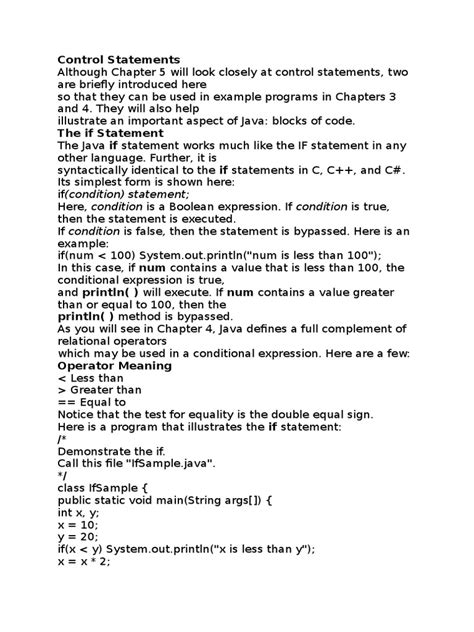 Control Statement In Java Download Free Pdf Control Flow Software