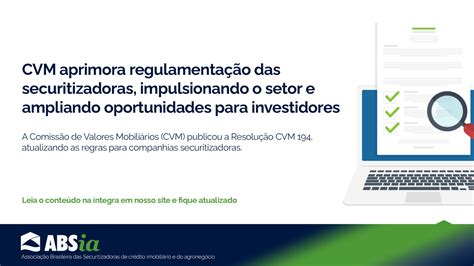 Resolução Cvm 60 Absia Associação Brasileira Das Securitizadoras De
