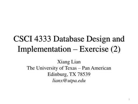 Ppt Csci 4333 Database Design And Implementation Exercise 2