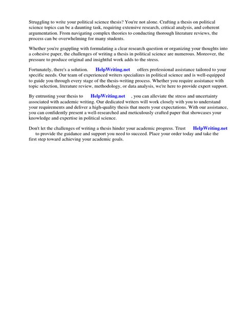 Thesis Political Science Topics Pdf Thesis Science