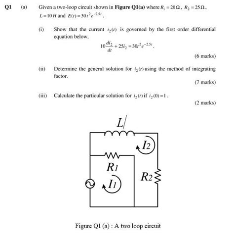Solved Q A Given A Two Loop Circuit Shown In Figure Q A Chegg