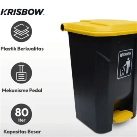 Jual Krisbow Dusbin Tempat Sampah 80 Liter Dengan Pedal Shopee Indonesia