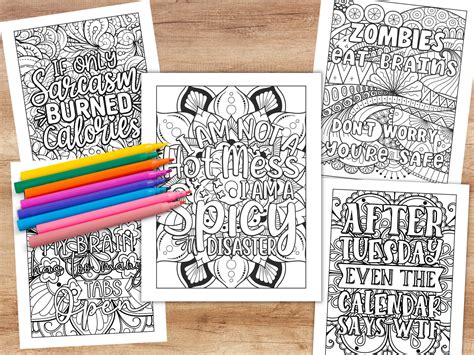 75 Funny Coloring Pages For Adults Printable Sassy Sarcastic Quotes