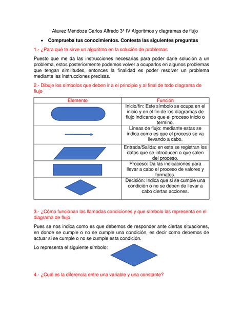 Alavez Mendoza Carlos Alfredo 3° Iv Diagramas De Flujo Y Algoritmos Actividad Alavez Mendoza